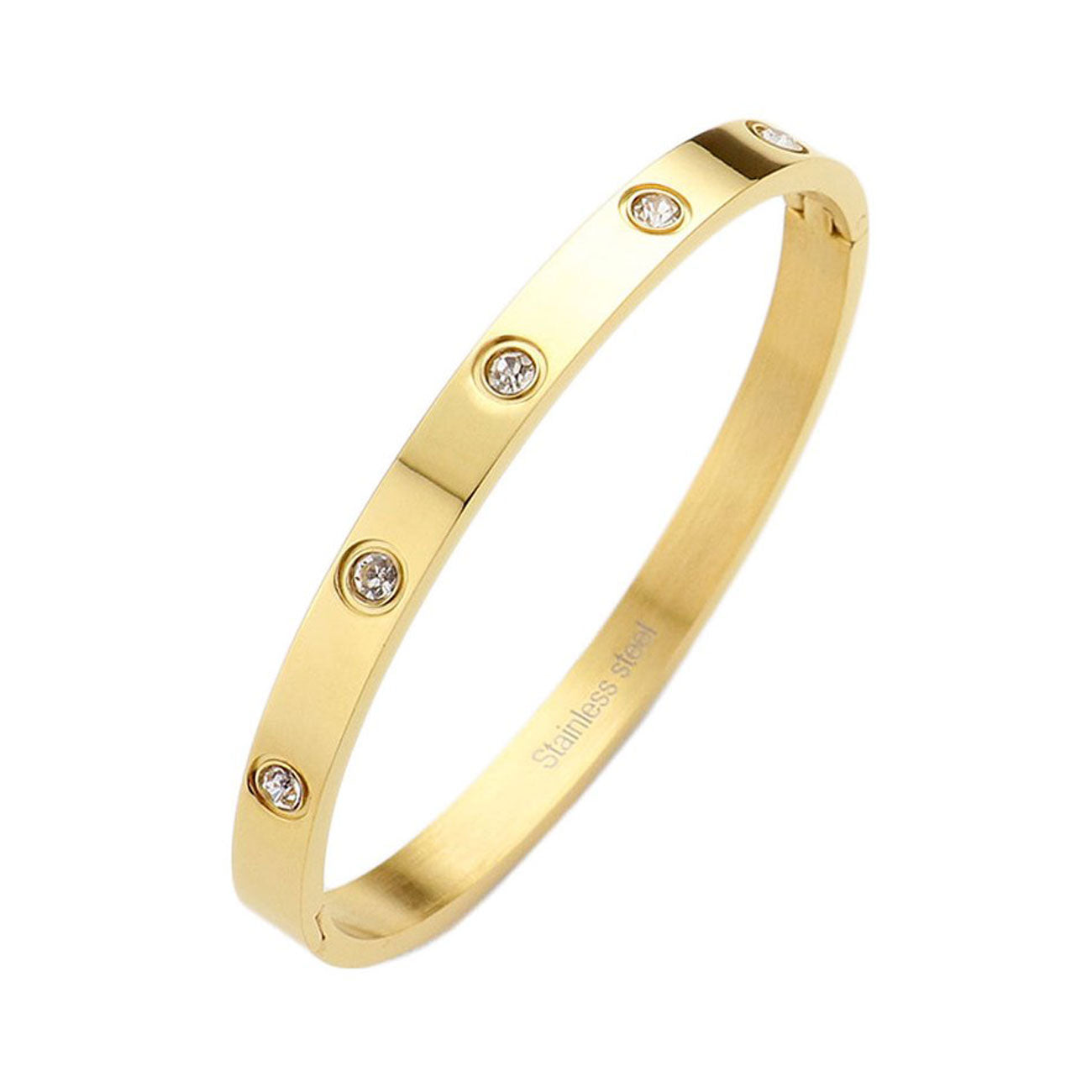 Stunning Iconic Clear Crystal Gold Bangle Bracelet – TigerLilyBloom™