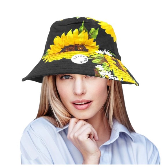 Cheerful Black Sunflower Bucket Hat – TigerLilyBloom™