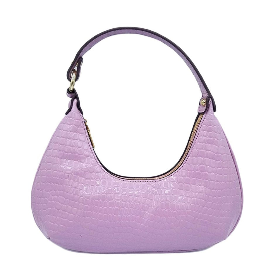 Purple Moc Croc Print Hobo Shoulder Bag – TigerLilyBloom™