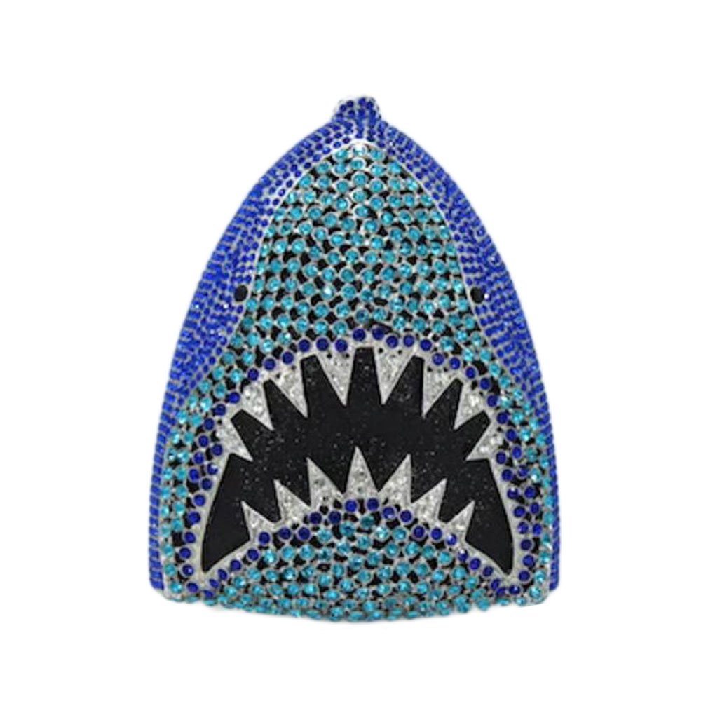 Luxe Blue Rhinestone Shark Evening Clutch Case Bag – TigerLilyBloom™