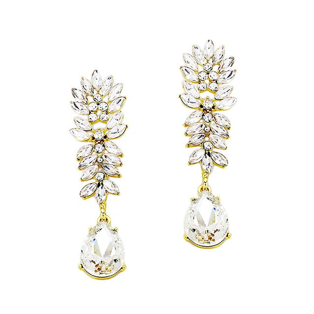 Stunning Crystal Clear Teardrop Dangle Statement Earrings – TigerLilyBloom™