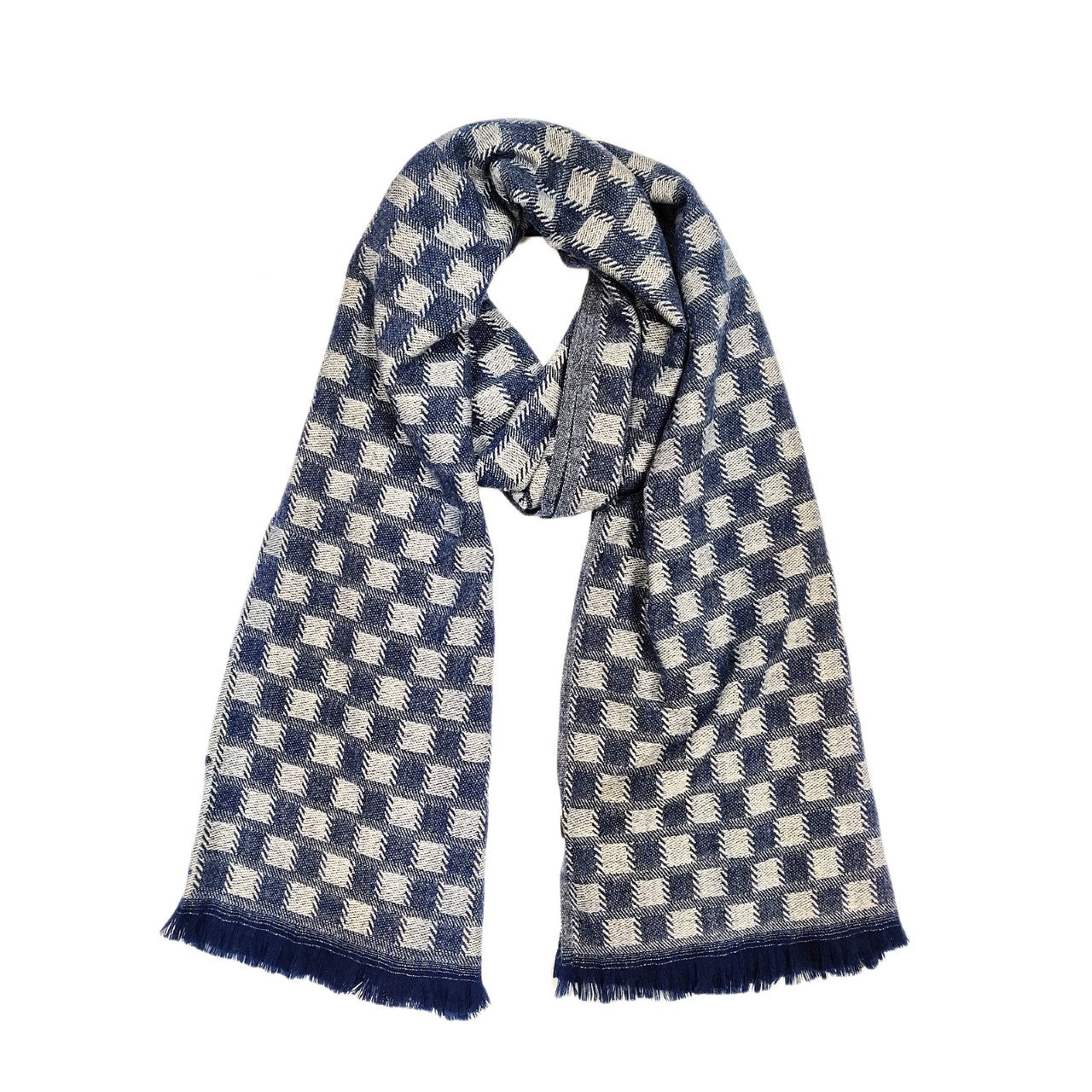 Two Tone Blue Checker Scarf – TigerLilyBloom™